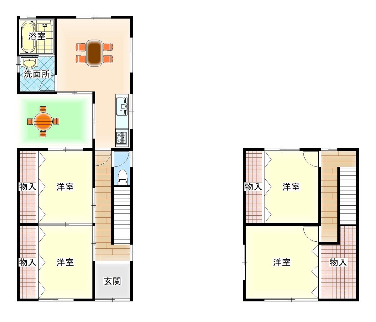 プラン18 実質3LDK 町屋風 | ゆうけい建築事務所｜古民家再生｜伊賀 三重｜一級建築士事務所
